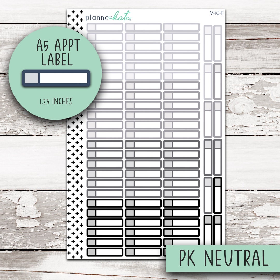 A5 Monthly Appt Labels for Planner - PK Neutral || V-10 - Etsy