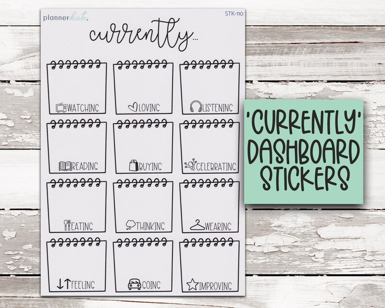 STK-110 currently Planner Dashboard Stickers - Etsy