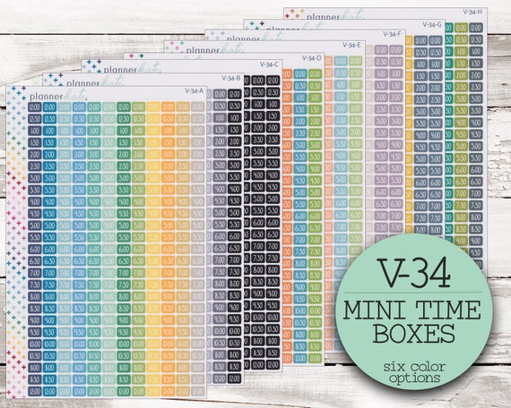 MINI TIME LABELS for Planner V-34 Stickers Stickers, Labels & Tags etna ...