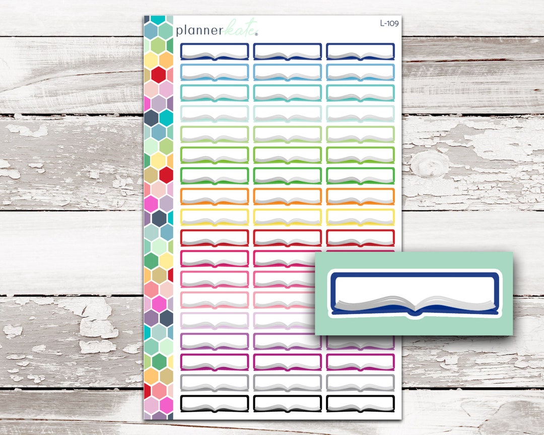 L-109 || Open Book Label Sticker - Etsy