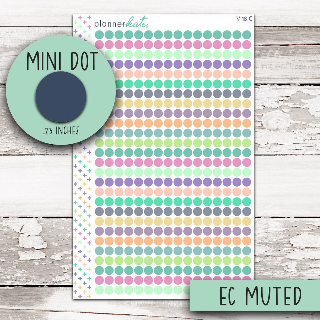 Mini Dot Stickers for Planner EC Muted V-18 - Etsy