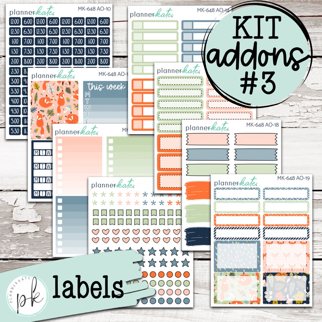 MK-648 Add Ons #3 || "foxy Fall" Kit Add Ons - Labels - Etsy