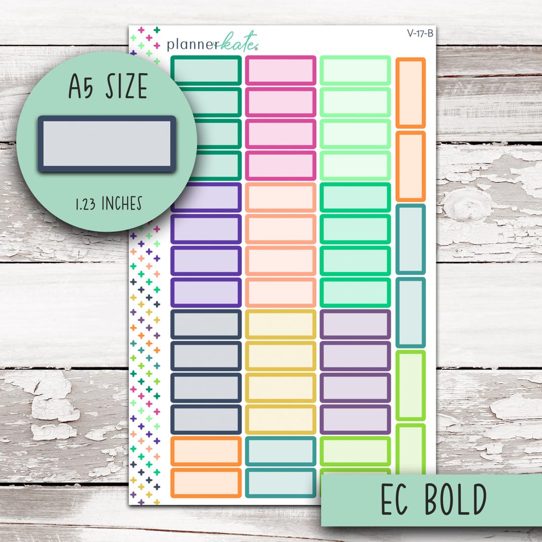 25% OFF! A5 Monthly Half Box Labels for Planner - EC Monthly Bold || V ...