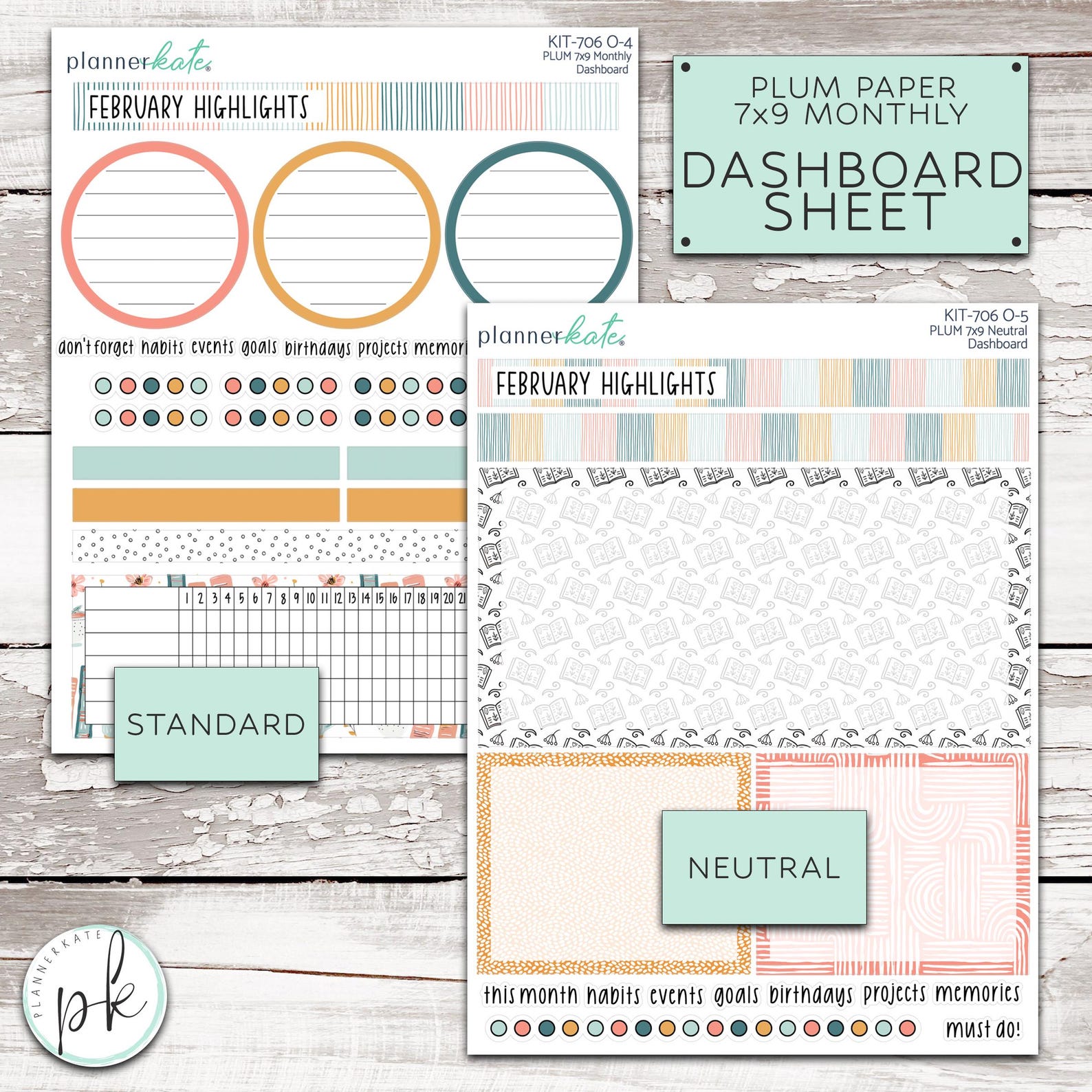 KIT-706 O - PLUM 7x9 Monthly || "more Books" - Etsy