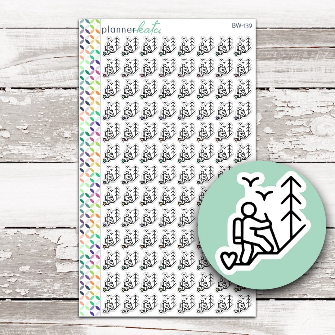 Hiking - BW Icon Stickers || BW-139 - Etsy