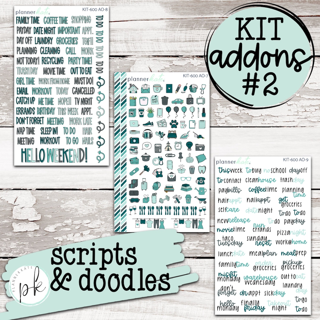KIT-600 Add Ons 2 winter Wonderland Kit Add Ons Scripts & Doodles - Etsy