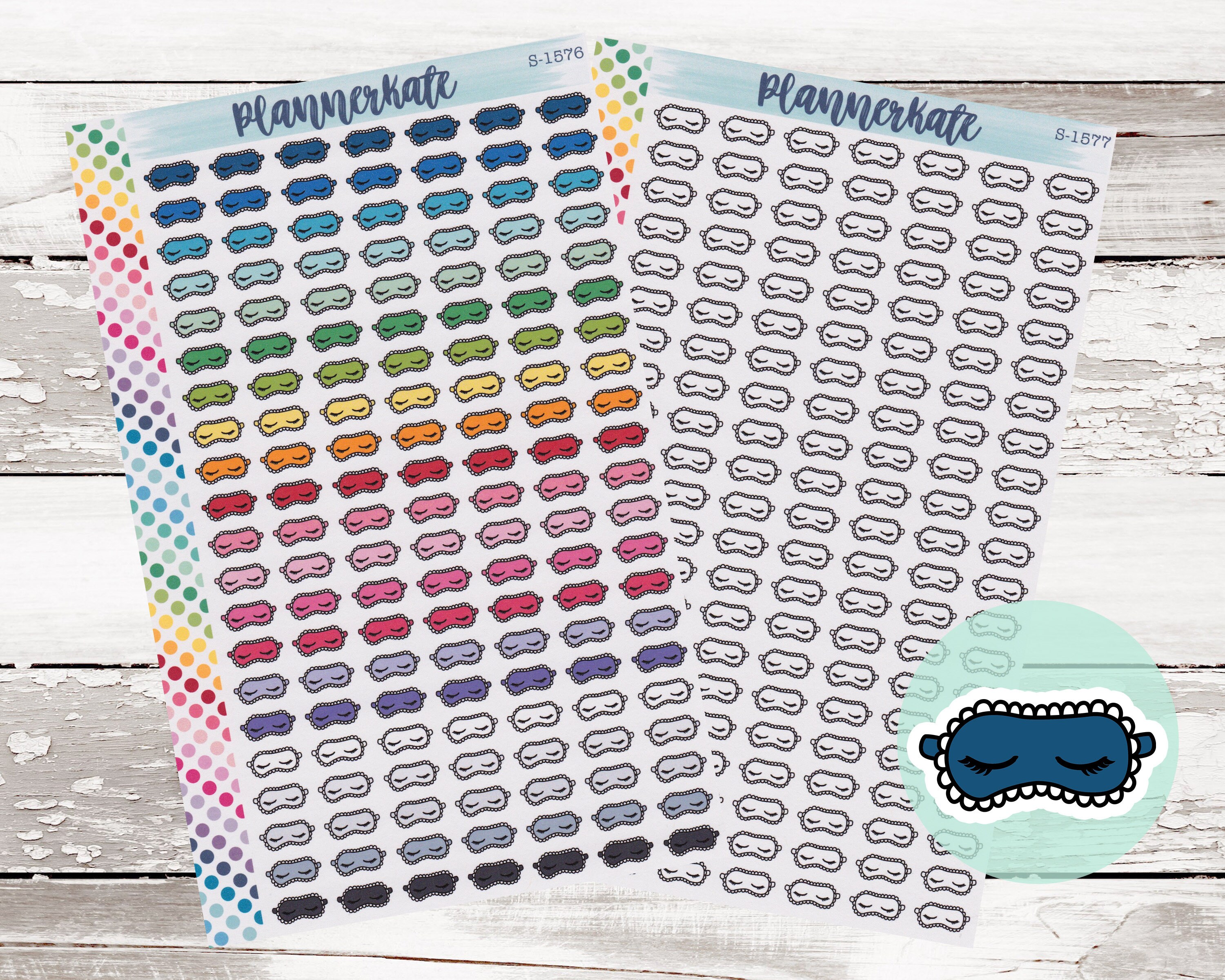 Paper & Party Supplies Doodles Planner Stickers Sleep Mask Color ...