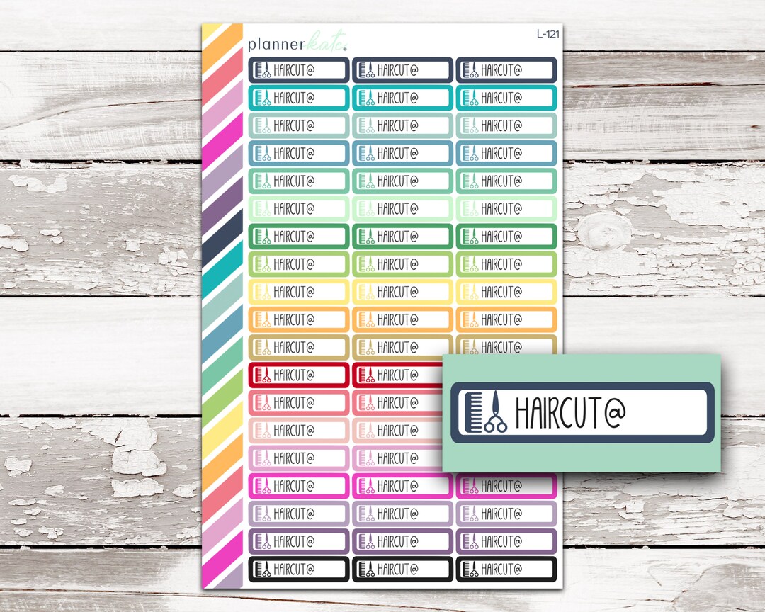 L-121 || HAIRCUT Planner Stickers - Color Script - Etsy
