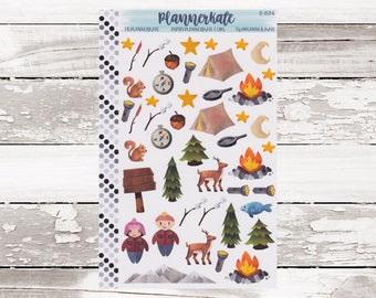 50 Cute Tent/camp/camping Planner Stickers | Etsy
