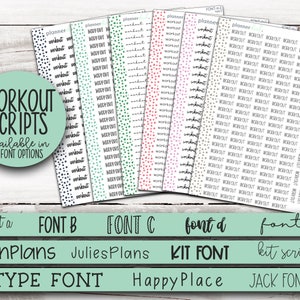 FONT-11 WORKOUT Scripts 12 Font Options - Etsy