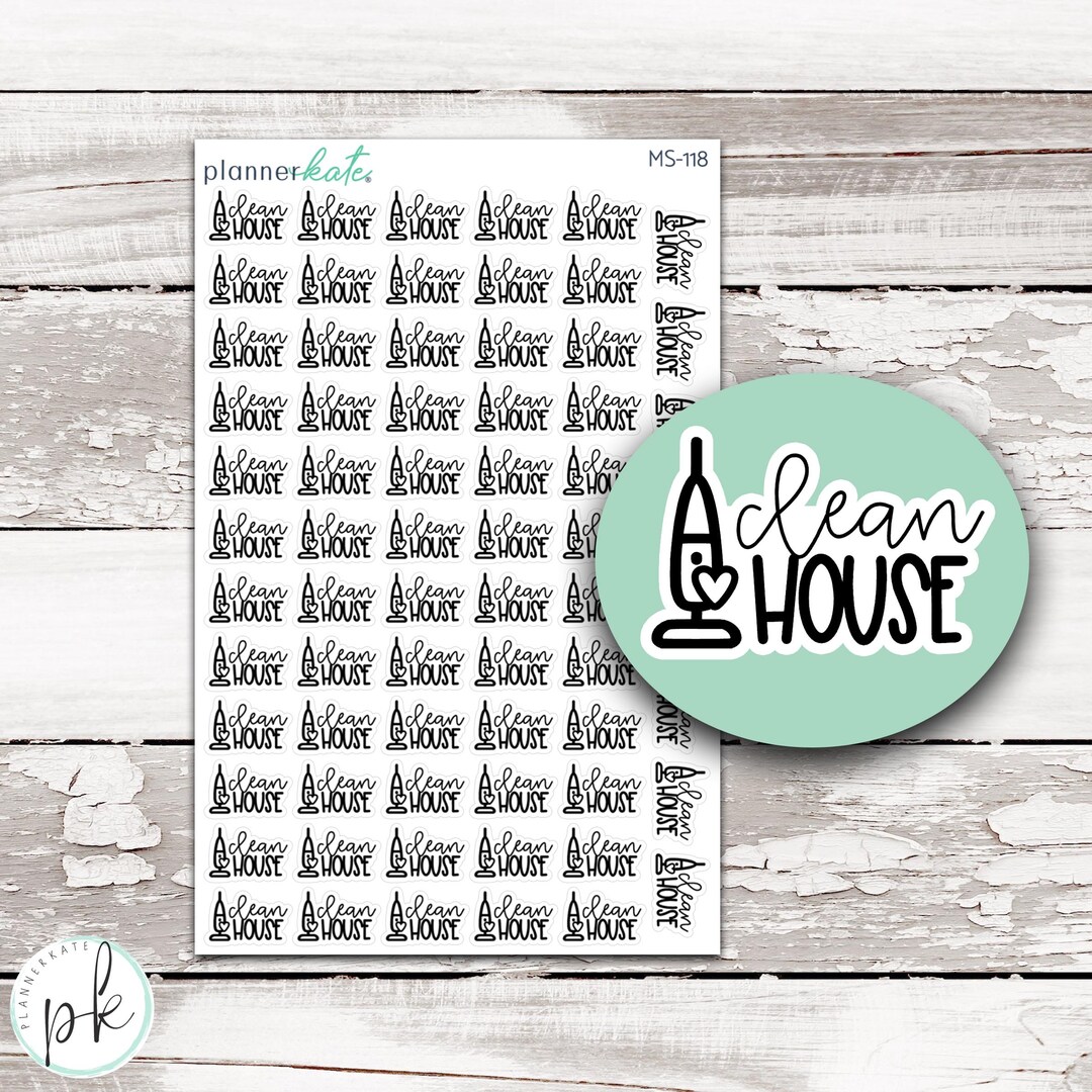MS-118 || Clean House Mixed Script Stickers - Etsy