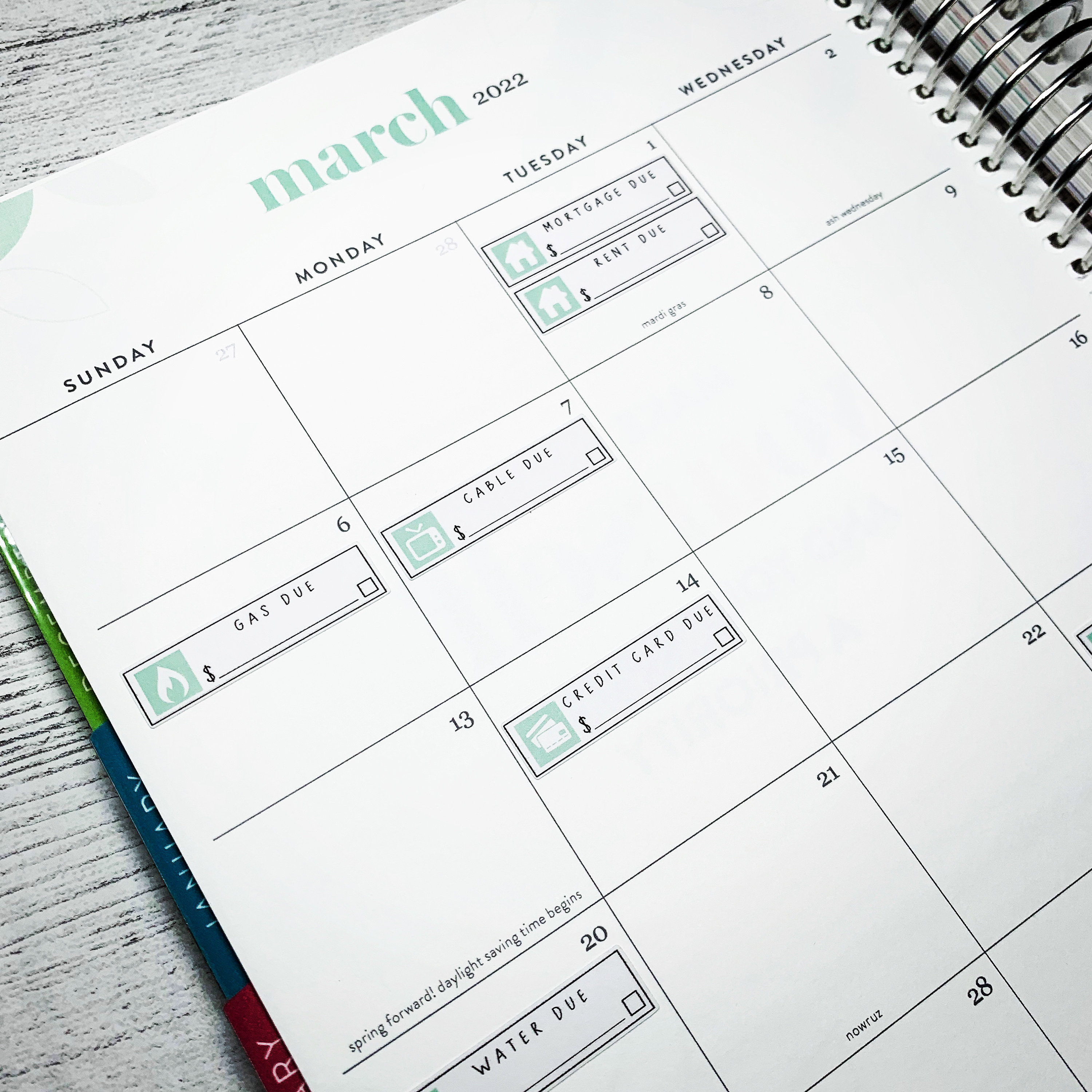 MNTH-140 Quarterly BILL DUE Stickers for 7x9 Planner - Etsy