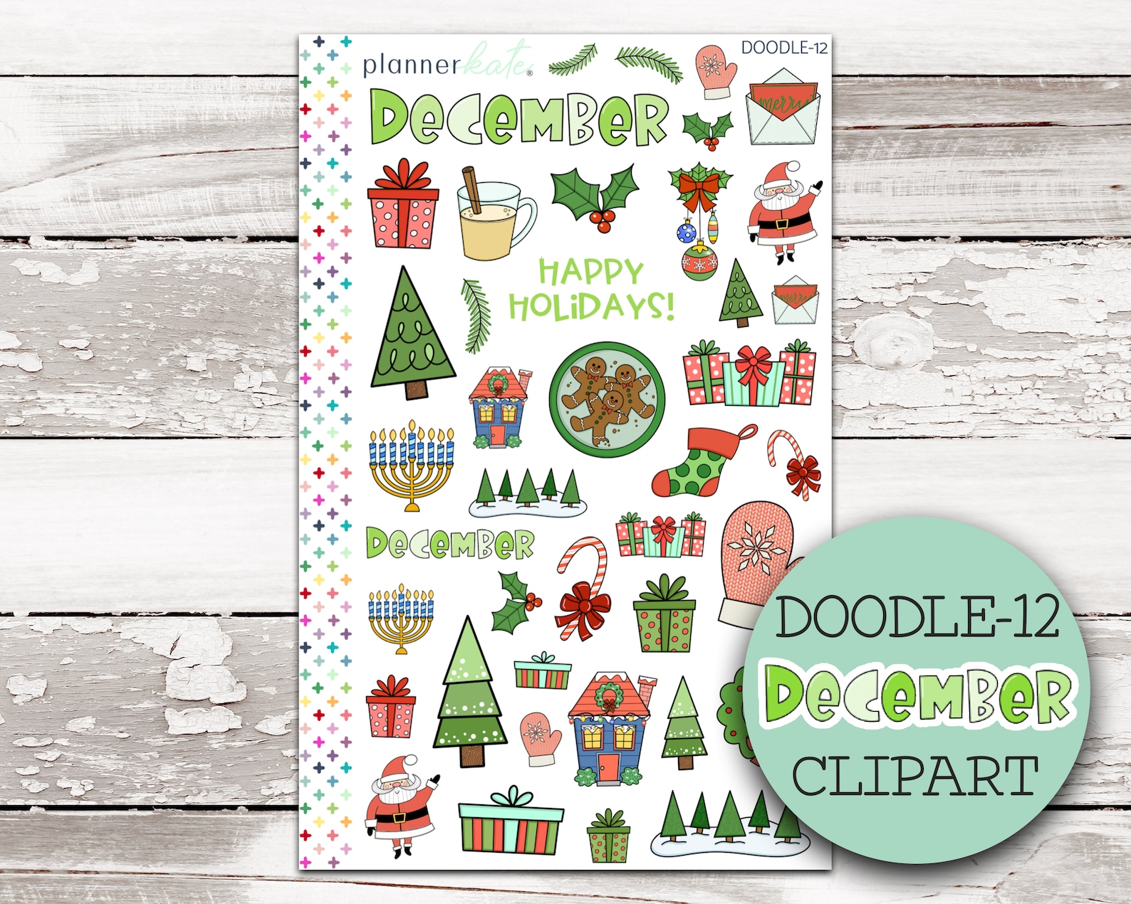 DOODLE-12 DECEMBER CLIPART - Etsy