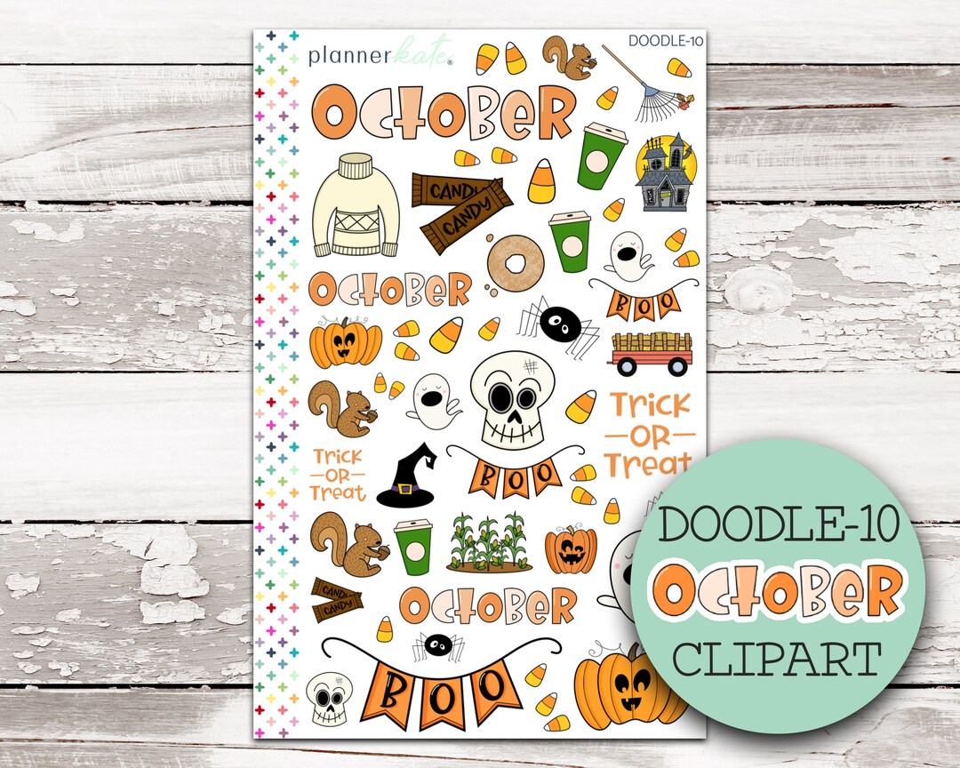 DOODLE-10 || OCTOBER CLIPART - Etsy