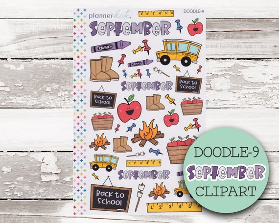 DOODLE-9 SEPTEMBER CLIPART - Etsy