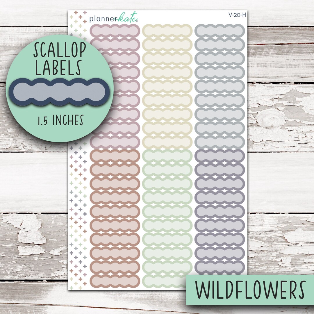 Skinny Scallop Labels for 7x9 Planner EC Wildflowers V-20 - Etsy