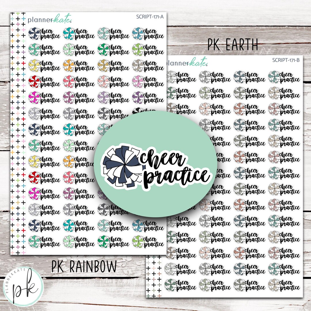 SCRIPT-171 || CHEER PRACTICE Planner Stickers - Etsy