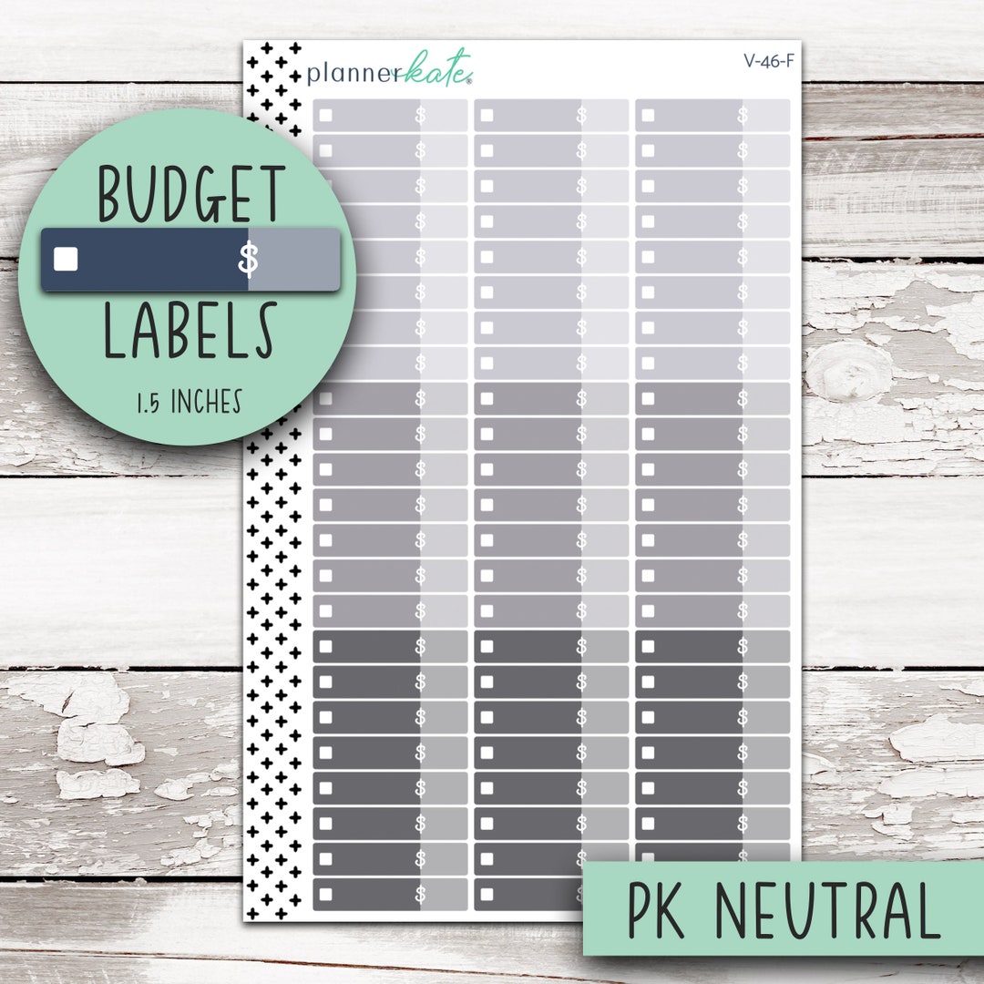 Bill & Budget Labels for 7x9 Planners - PK Neutral || V-46 - Etsy