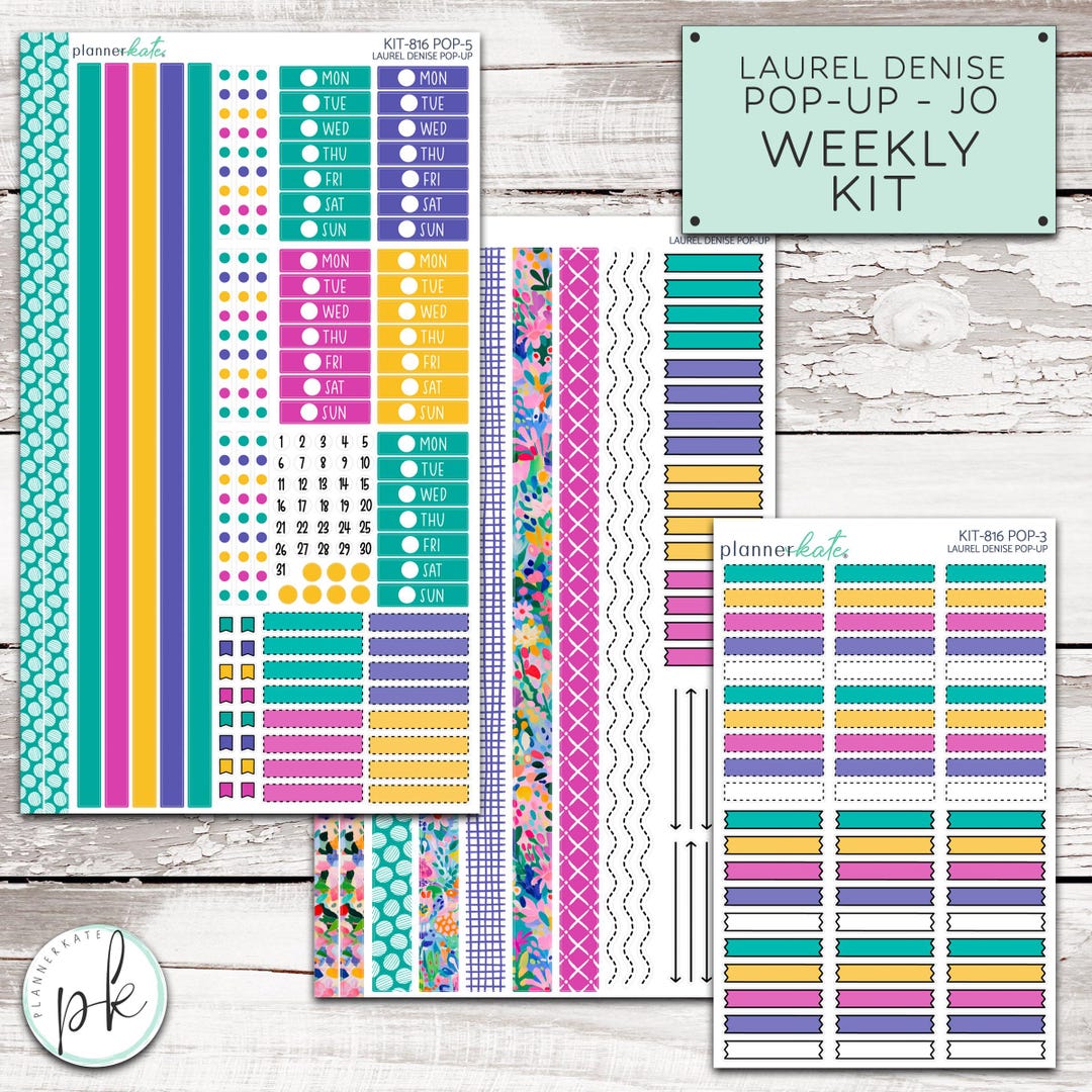 KIT-816 POP - Laurel Denise Jo Pop-up Planner Weekly || "floral Splash ...