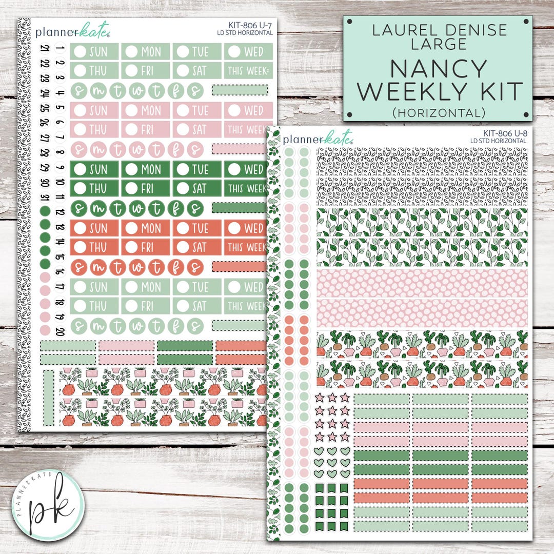 KIT-806 U - Laurel Denise Large Nancy Weekly || "plants & Paper" - Etsy