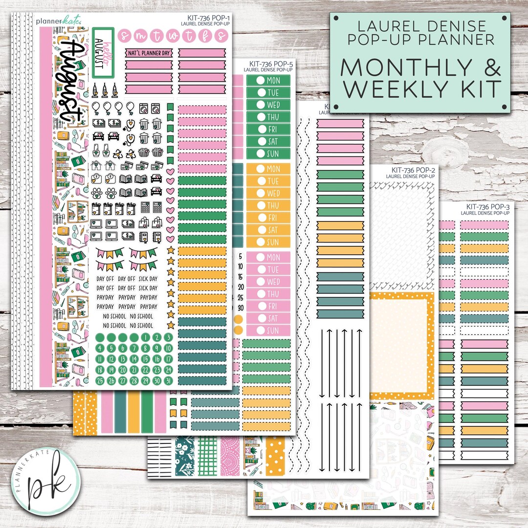KIT-736 POP - Laurel Denise Pop-up Planner || "bookworm" - Etsy