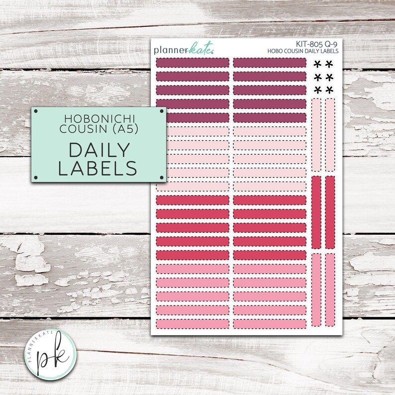 KIT-805 Q3-9 - Hobonichi Cousin Weekly / Daily || "cherry Crush" - Etsy