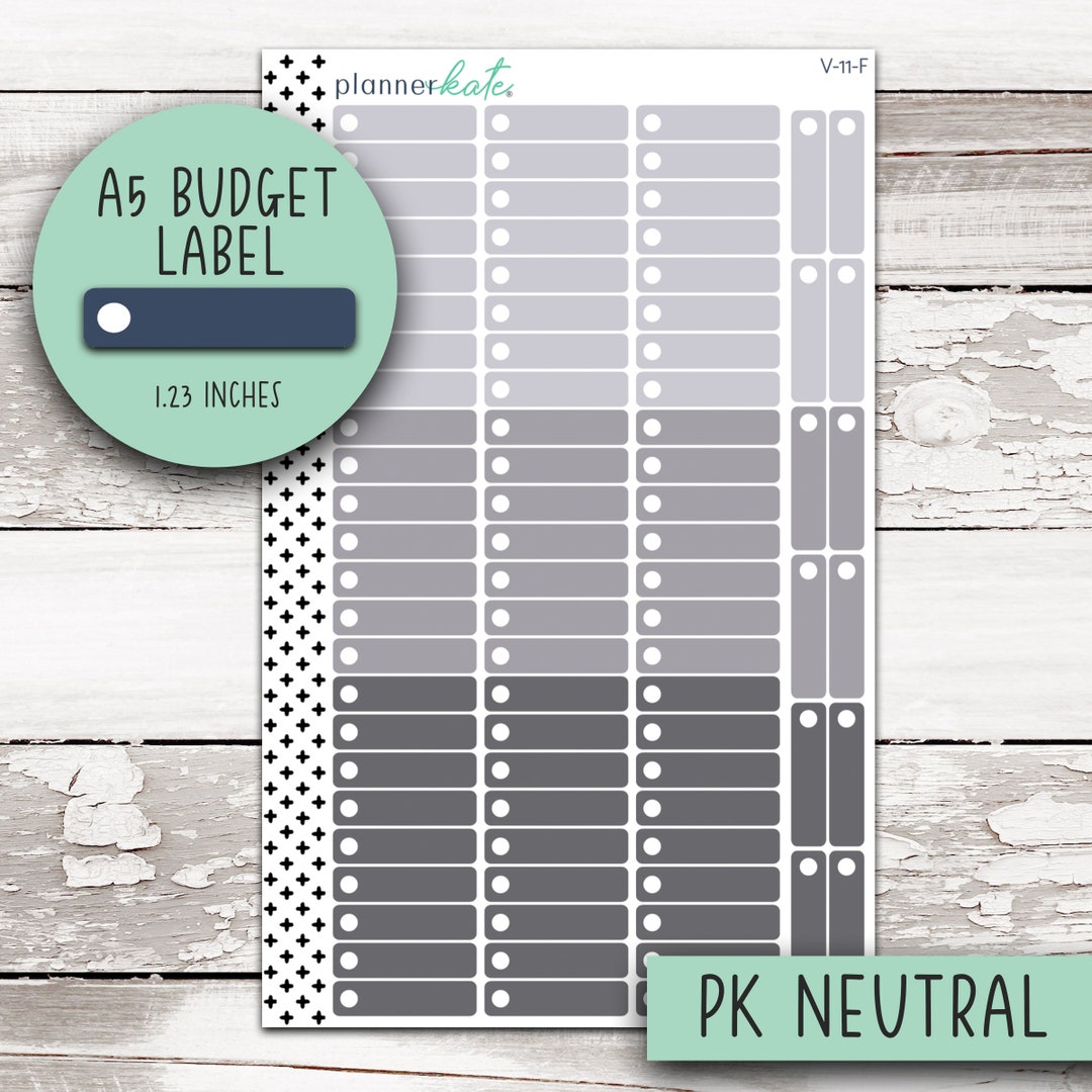A5 Monthly Budget Labels for Planner - PK Neutral || V-11 - Etsy