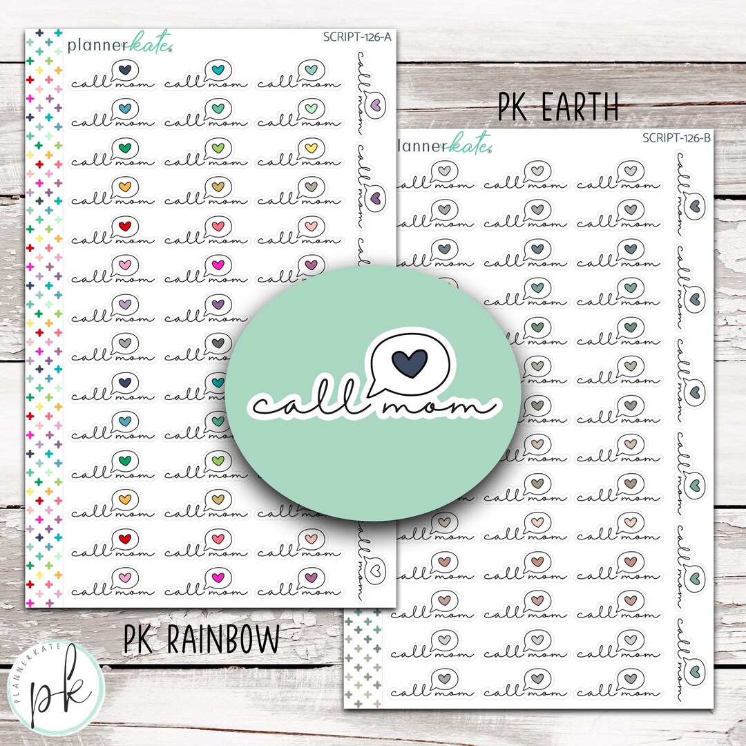 SCRIPT-126 || CALL MOM Planner Stickers - Etsy
