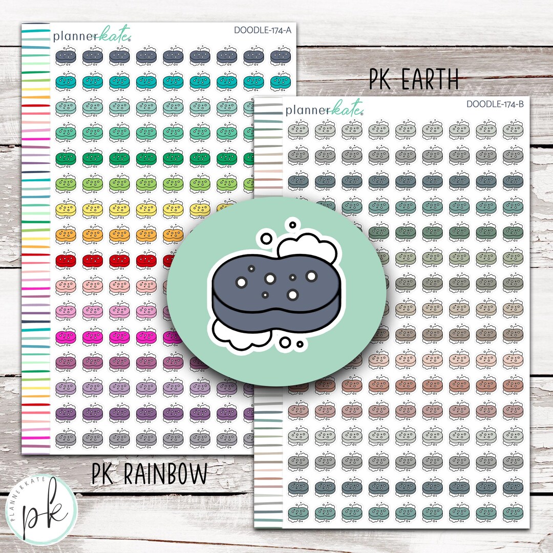 DOODLE-174 || CLEANING SPONGE Doodle Planner Stickers - Etsy
