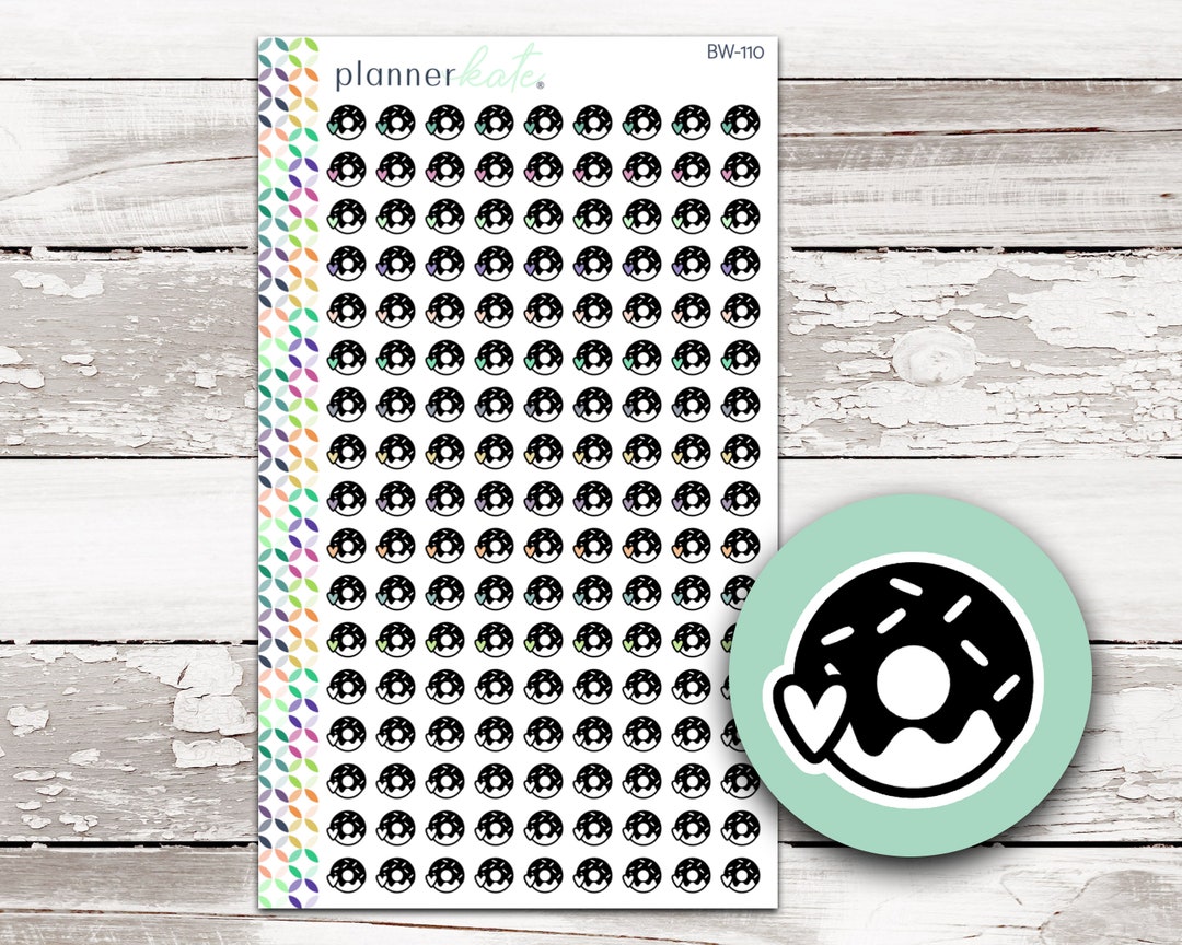 BW-110 || DONUT Icon Sticker - Etsy