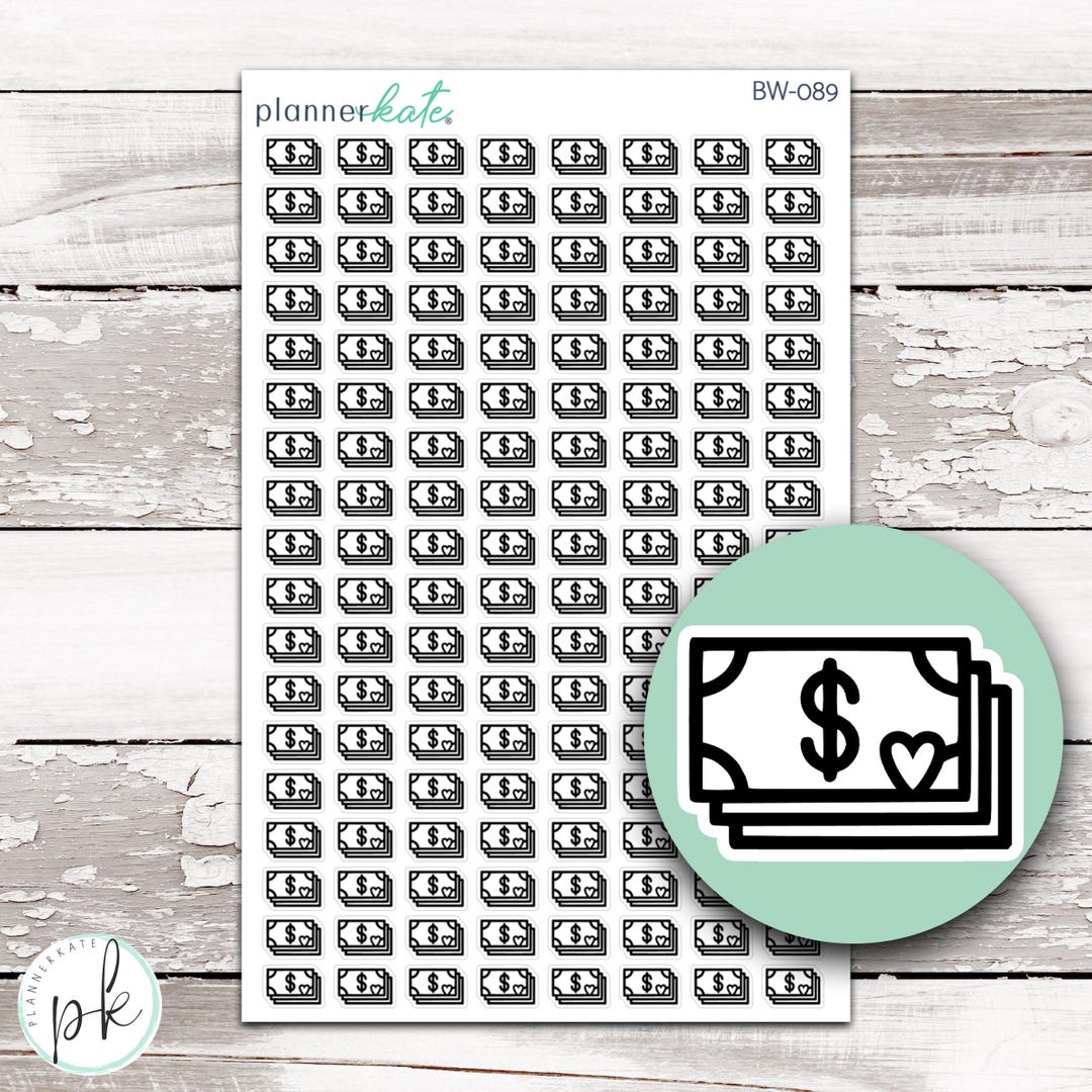 BW-89 || MONEY Icon Sticker - Etsy