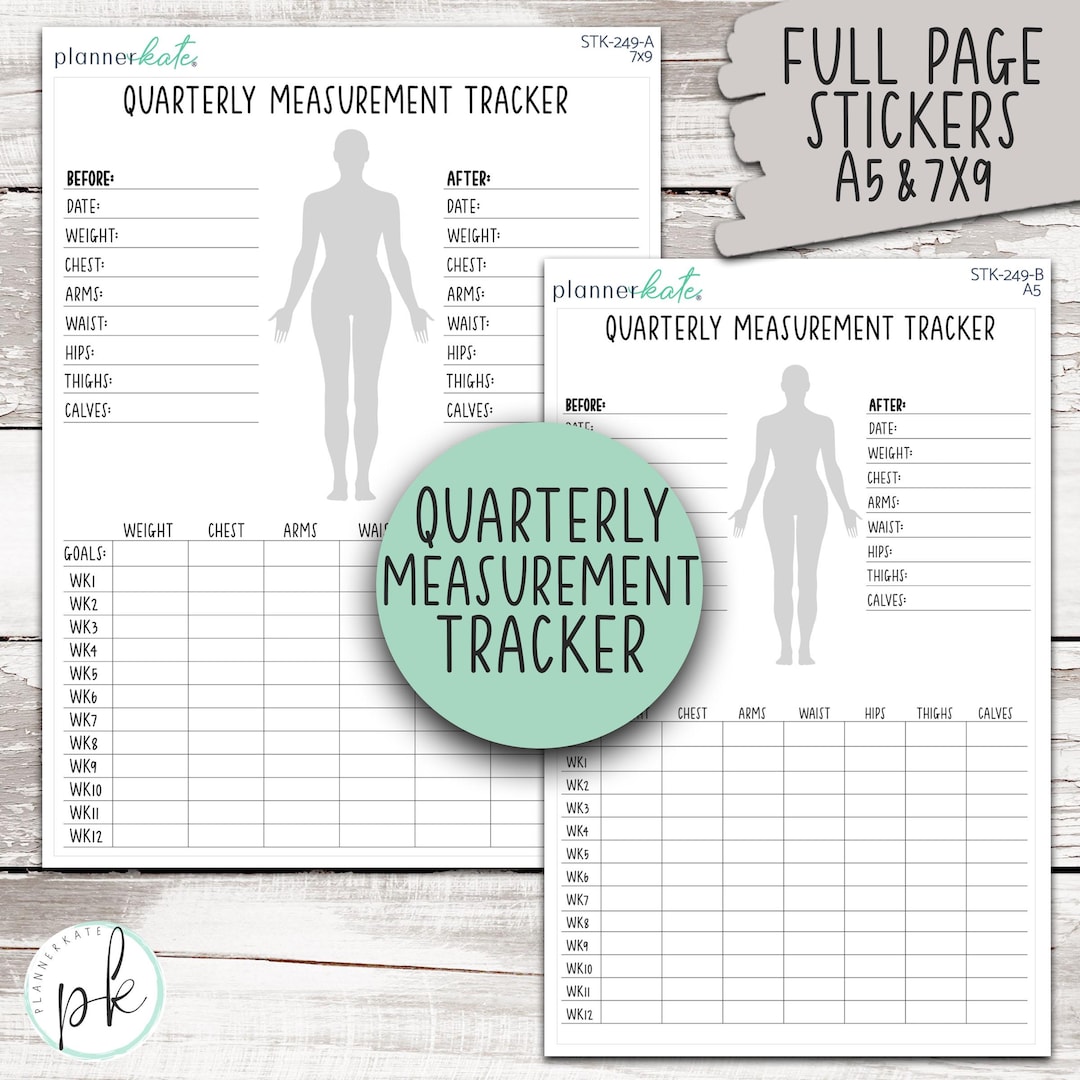 STK-249 || Quarterly Measurement Tracker Dashboard Sticker - Etsy