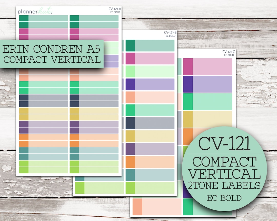 CV-121 || A5 Compact Vertical 2 Tone Labels (EC BOLD) - Etsy