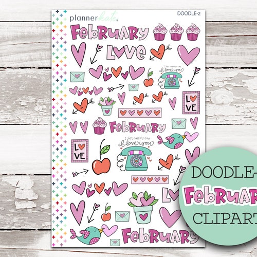 DOODLE-2 FEBRUARY CLIPART - Etsy