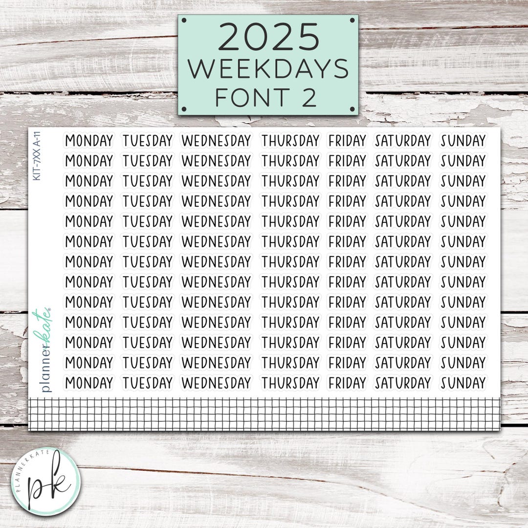 KIT-7XX A-11 || 2025 Kit Weekday Scripts #2 - Etsy