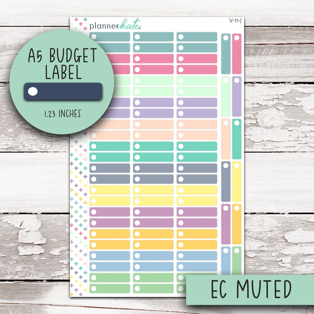 V-11-J || A5 Monthly Budget Labels for Planner - EC Monthly Muted - Etsy