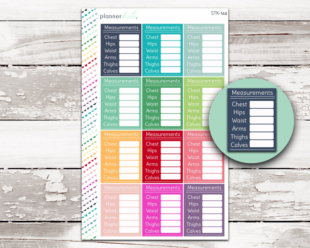 STK-144 MEASUREMENTS Stackable Sidebar Planner Stickers - Etsy