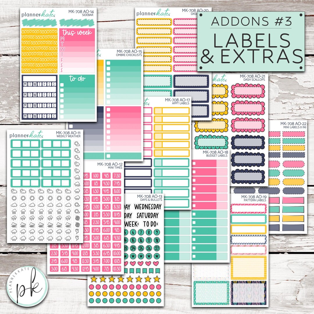 MK-708 ADD ONS #3 || "lovey Dovey" Kit Add Ons - Labels / Extras - Etsy