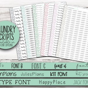 FONT-12 || LAUNDRY Scripts - 12 Font Options - Etsy