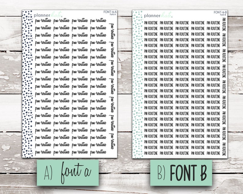 FONT-9 PM ROUTINE Scripts 12 Font Options - Etsy