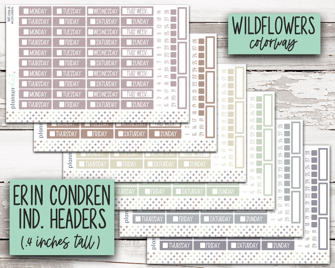 WF-014 Individual Headers WILDFLOWERS 1.5 Inch - Etsy