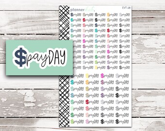 35 Cute Pay Day/payday/money Girl Planner Stickers - Etsy