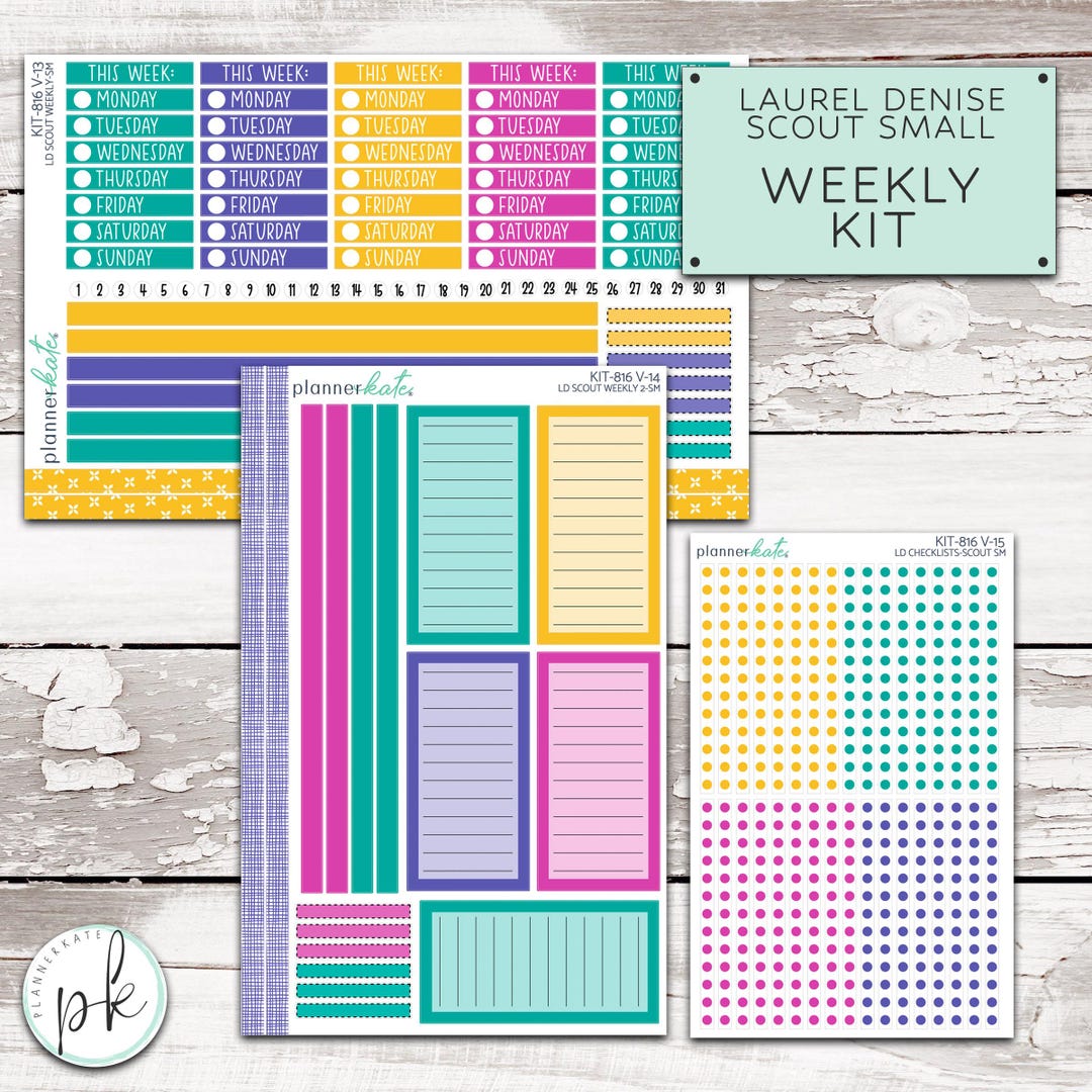 KIT-816 V - Laurel Denise Small Scout Weekly Kit || "floral Splash" - Etsy