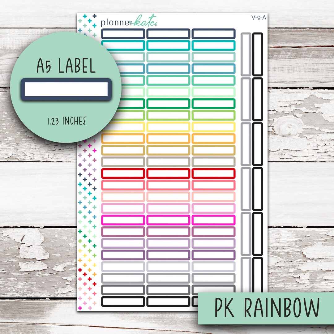 A5 Monthly Labels for Planner PK Rainbow V-9 - Etsy