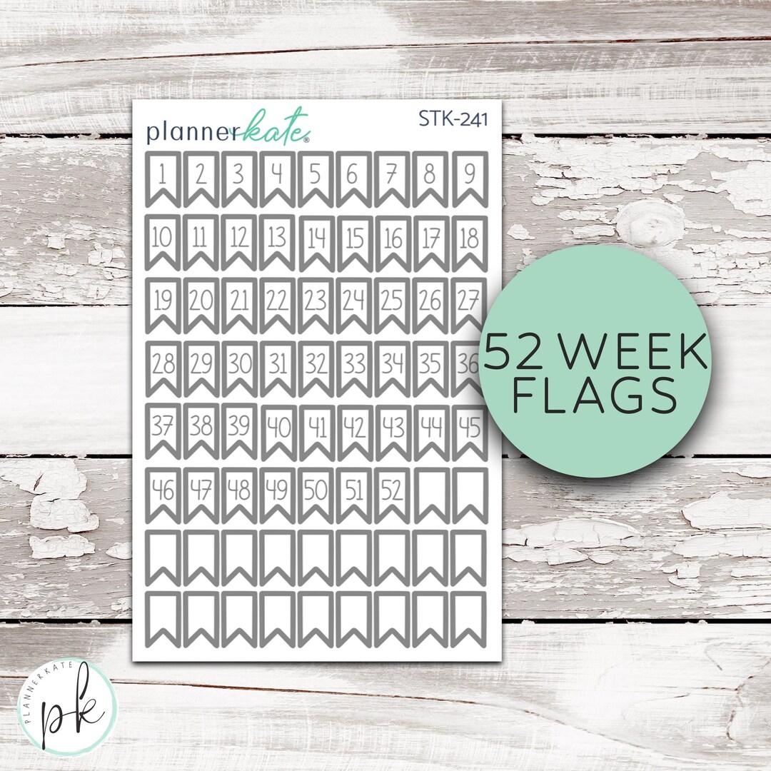 STK-241 52 Week Mini Flags - Etsy