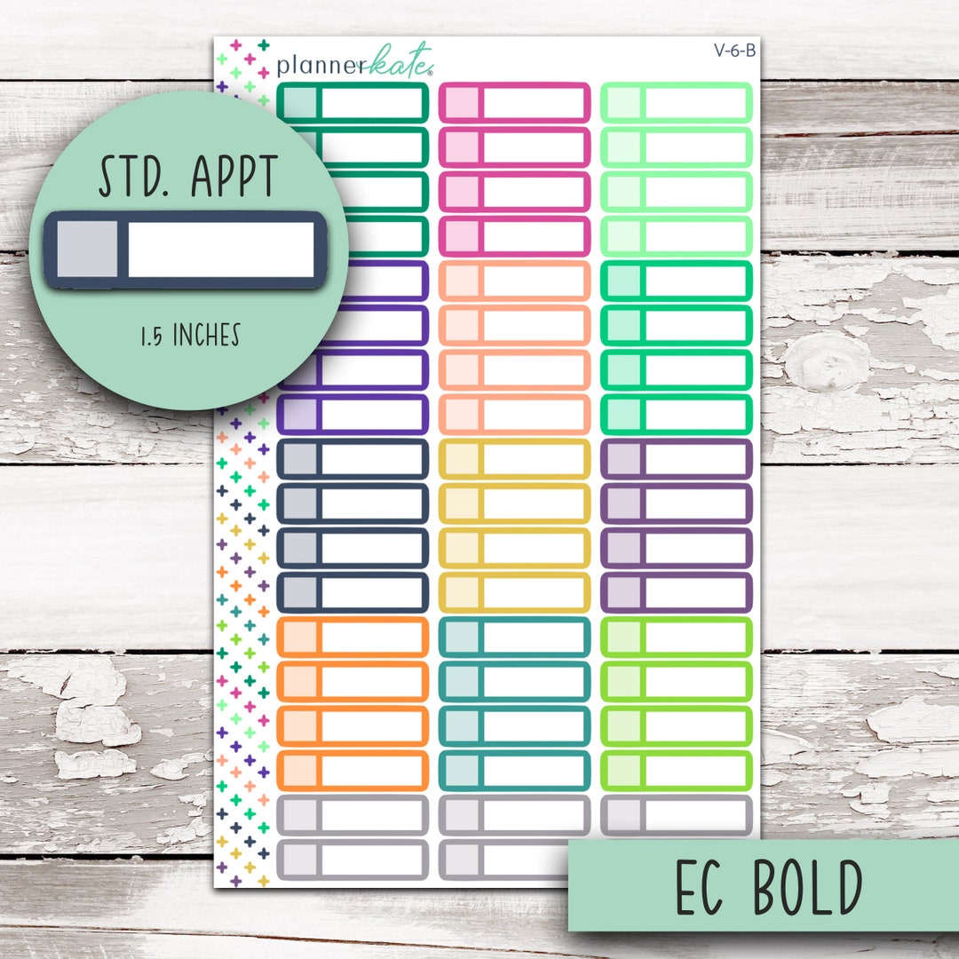 Standard Appt Labels for 7x9 Planner EC Monthly Bold V-6 - Etsy