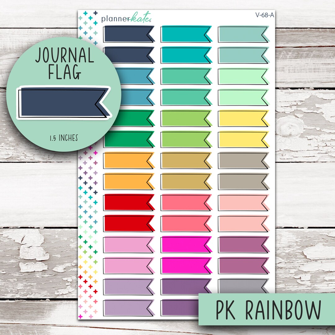 Journaling Flag Labels for 7x9 Planner - PK Rainbow || V-68 - Etsy