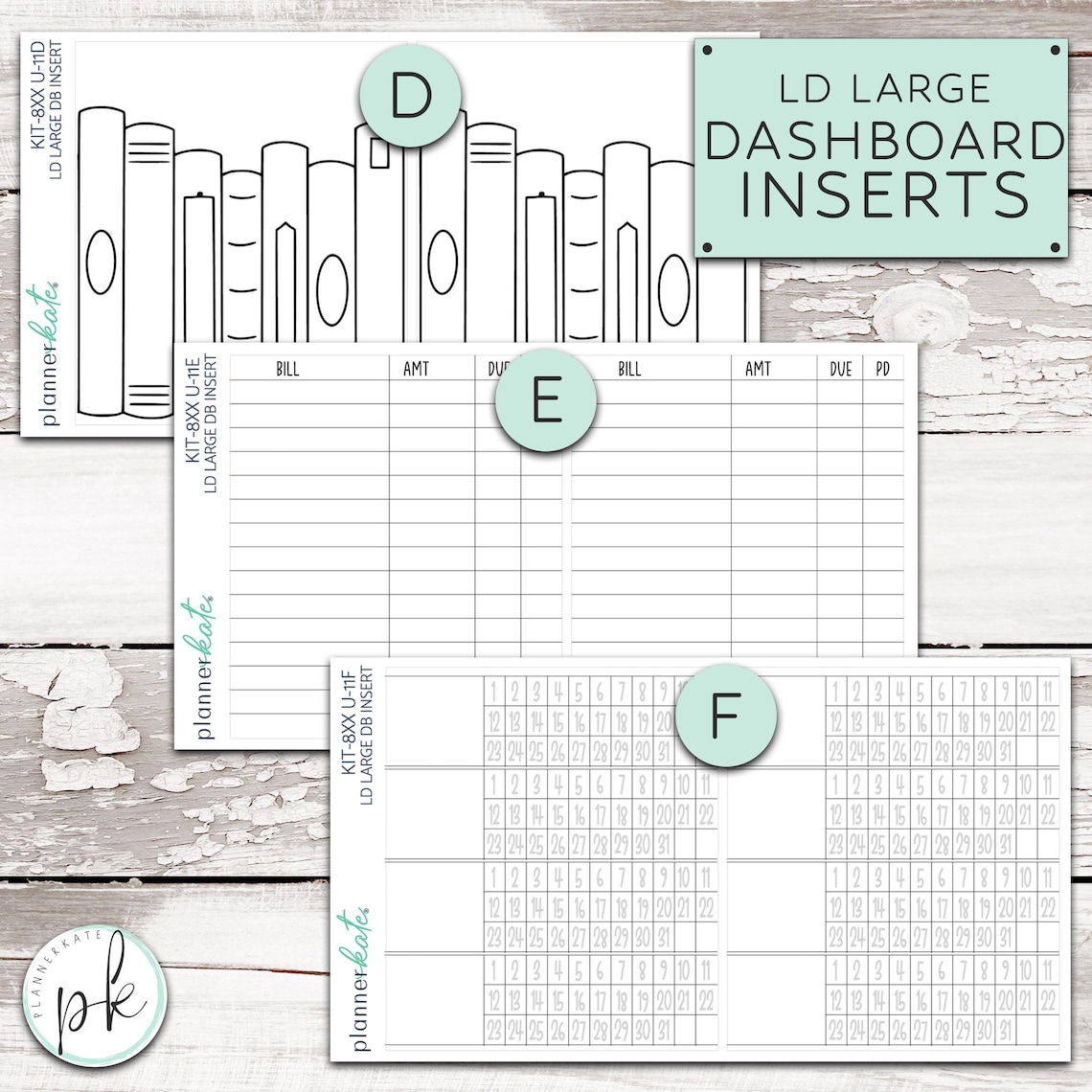 KIT-8XX U - Laurel Denise Large Nancy & Anne || Dashboard Inserts - Etsy
