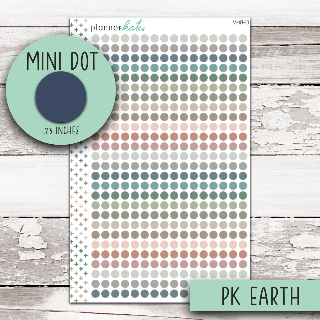 V-18-D || Mini Dot Stickers for Planner - PK Earth - Etsy