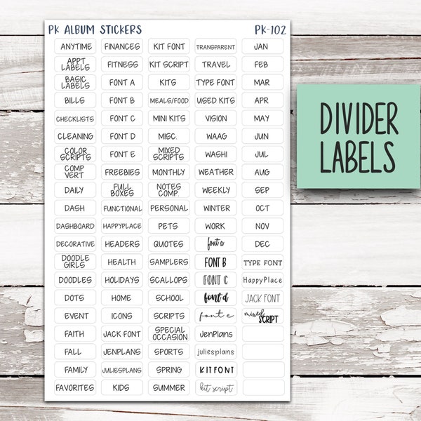 Binder Divider Labels - Etsy